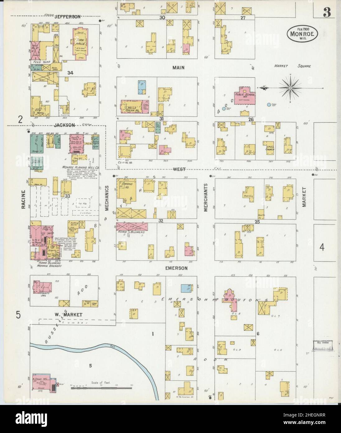 Monroe wisconsin map hi-res stock photography and images - Alamy