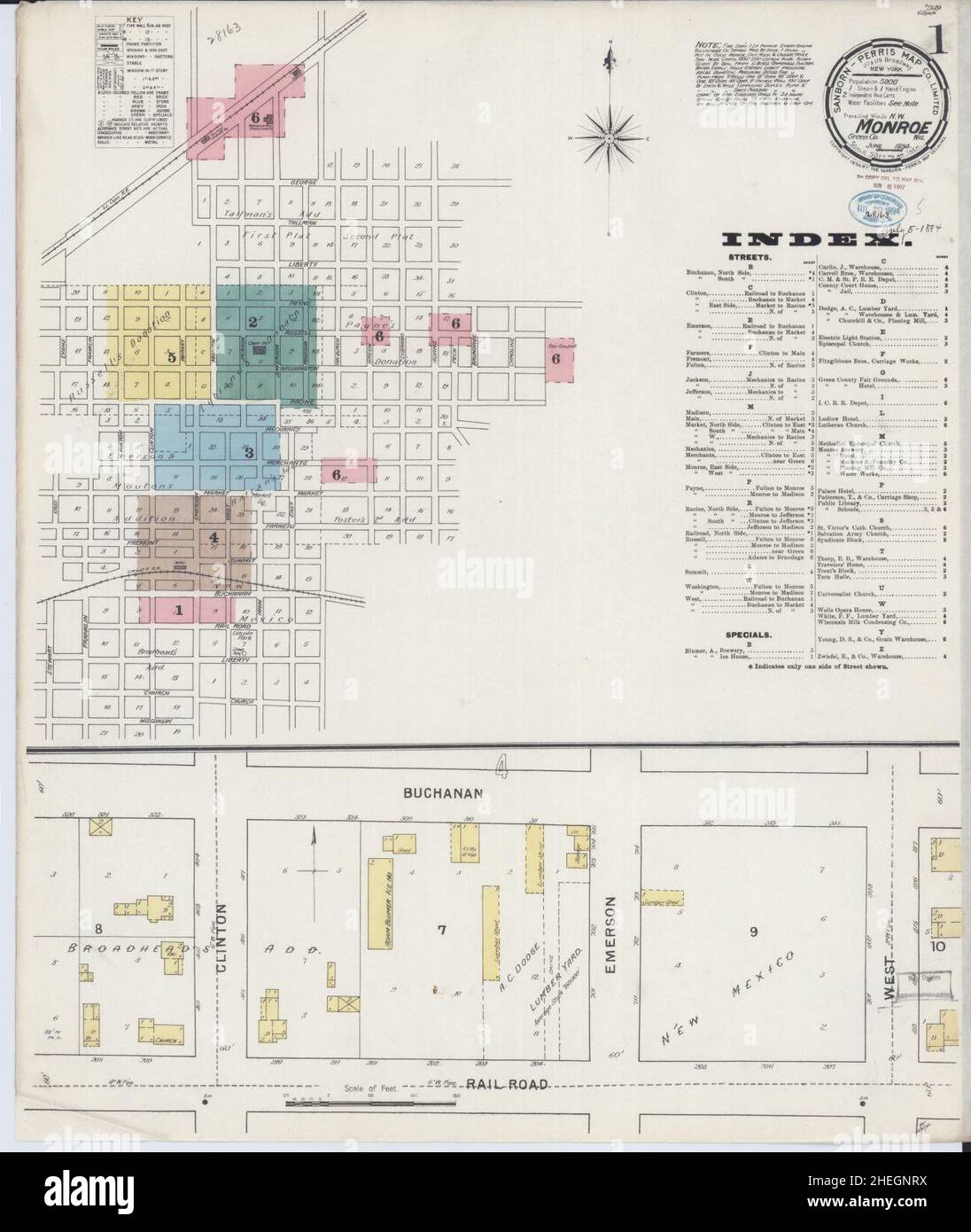 Monroe wisconsin map hi-res stock photography and images - Alamy