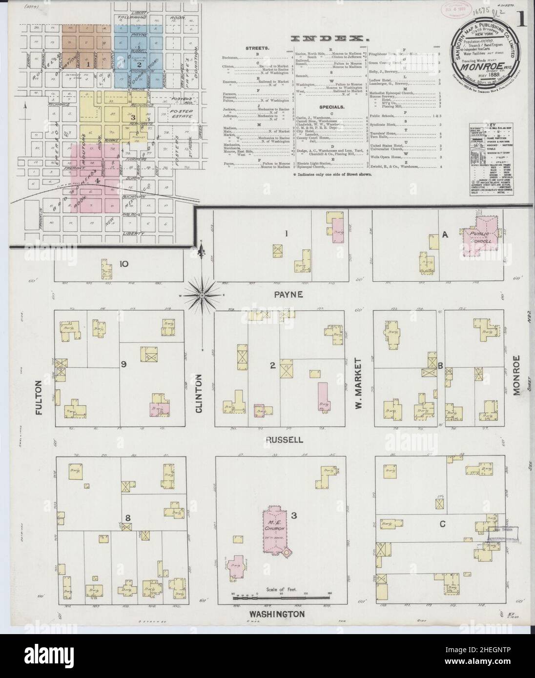 Monroe wisconsin map hi-res stock photography and images - Alamy