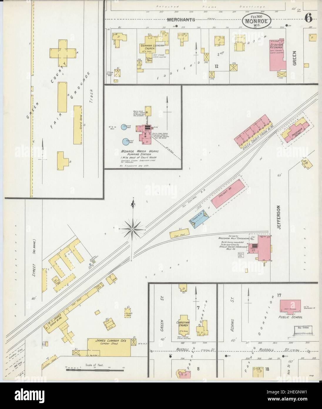 Monroe wisconsin map hi-res stock photography and images - Alamy