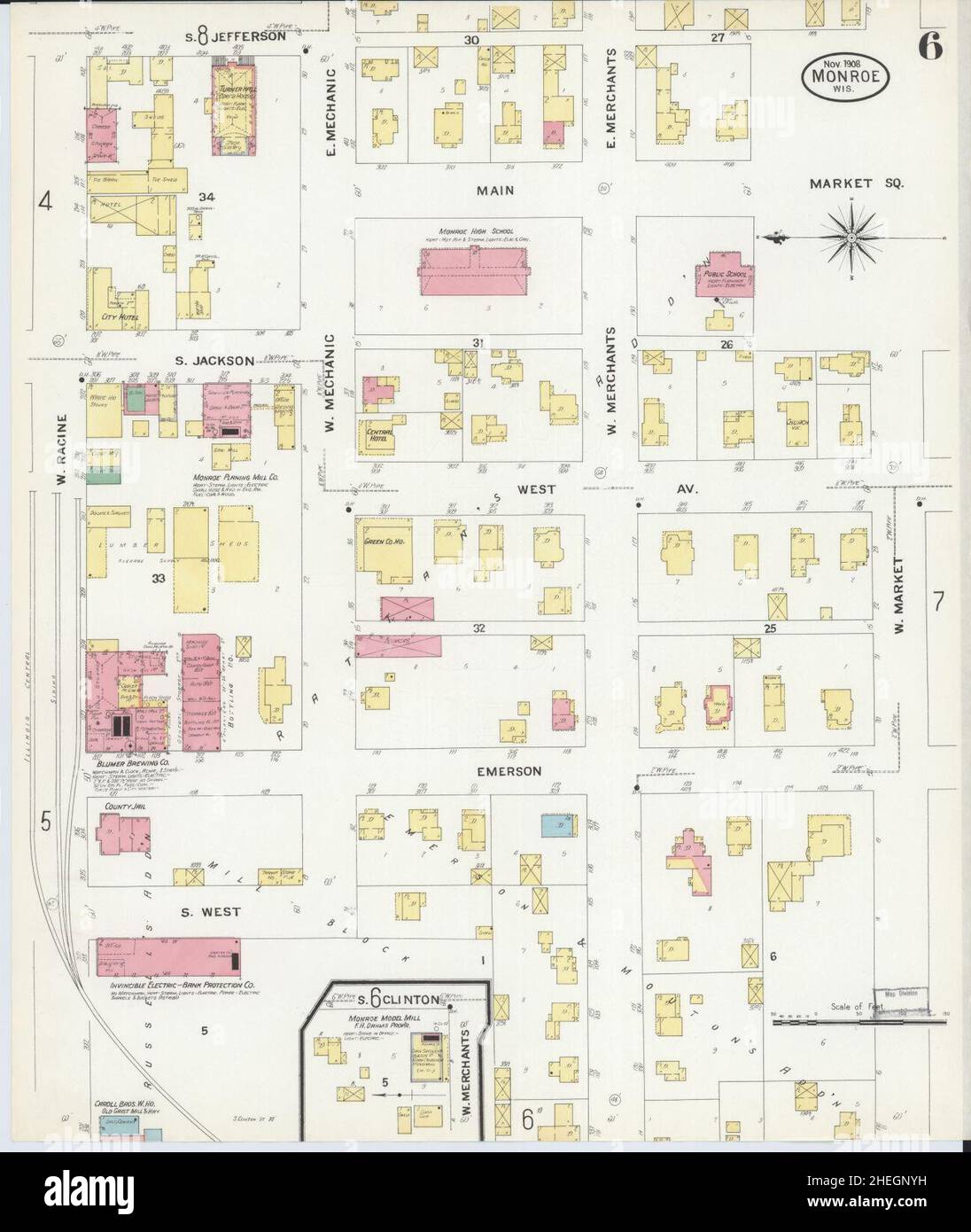 Monroe wisconsin map hi-res stock photography and images - Alamy
