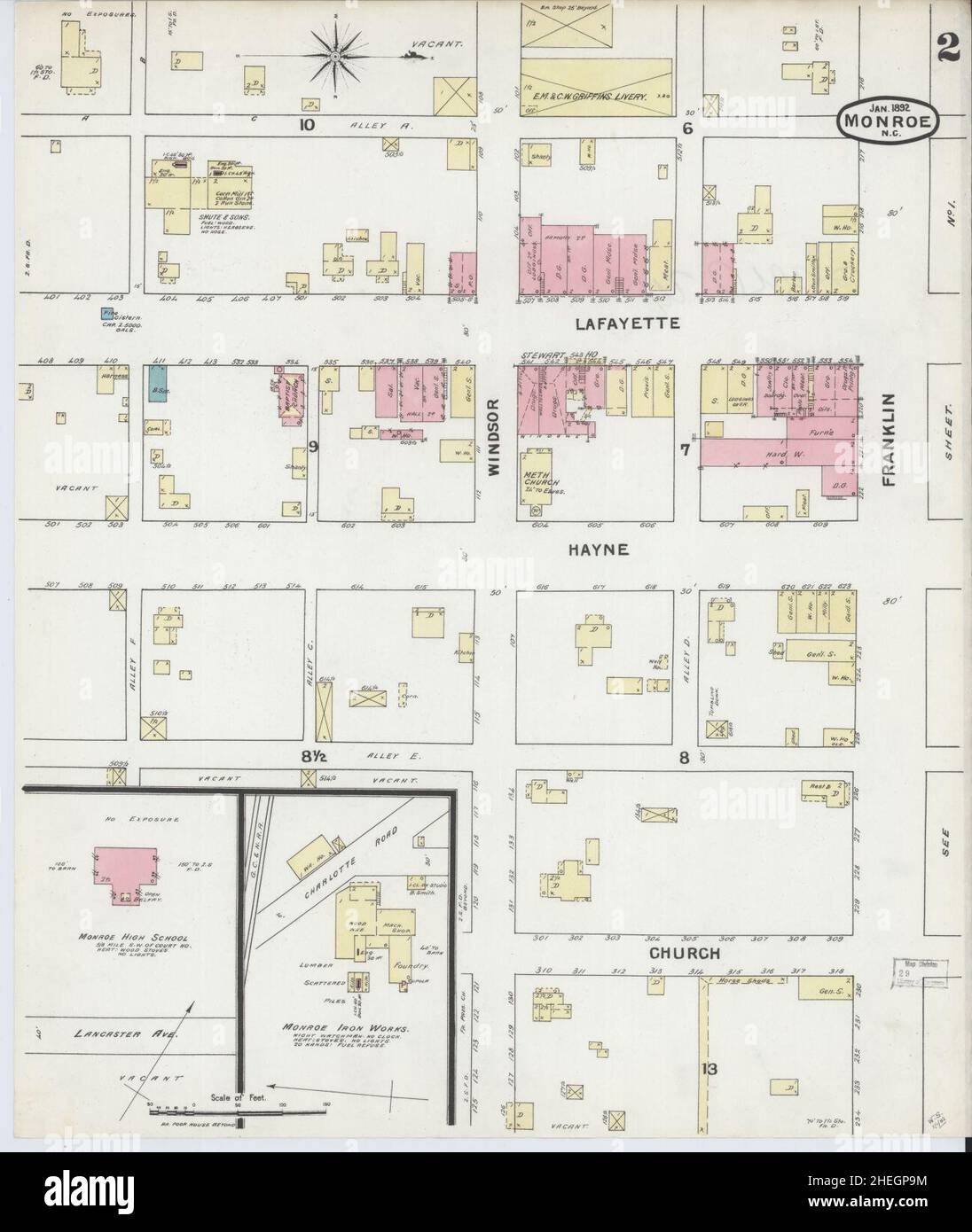 Monroe north carolina map hi-res stock photography and images - Alamy