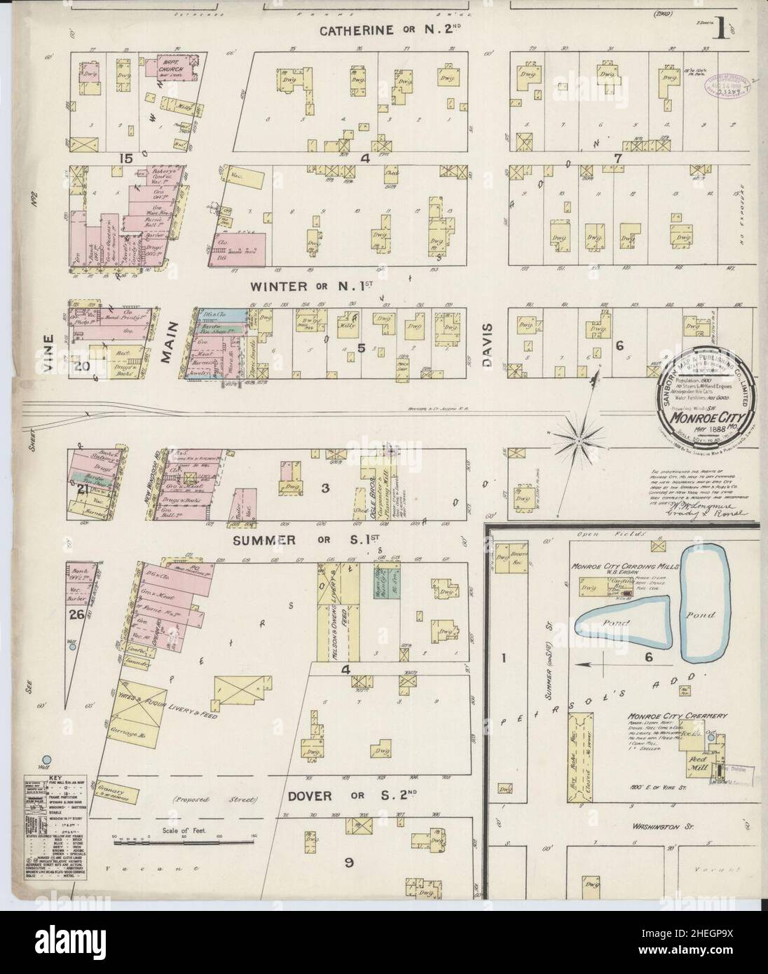 Map of monroe city hi-res stock photography and images - Alamy