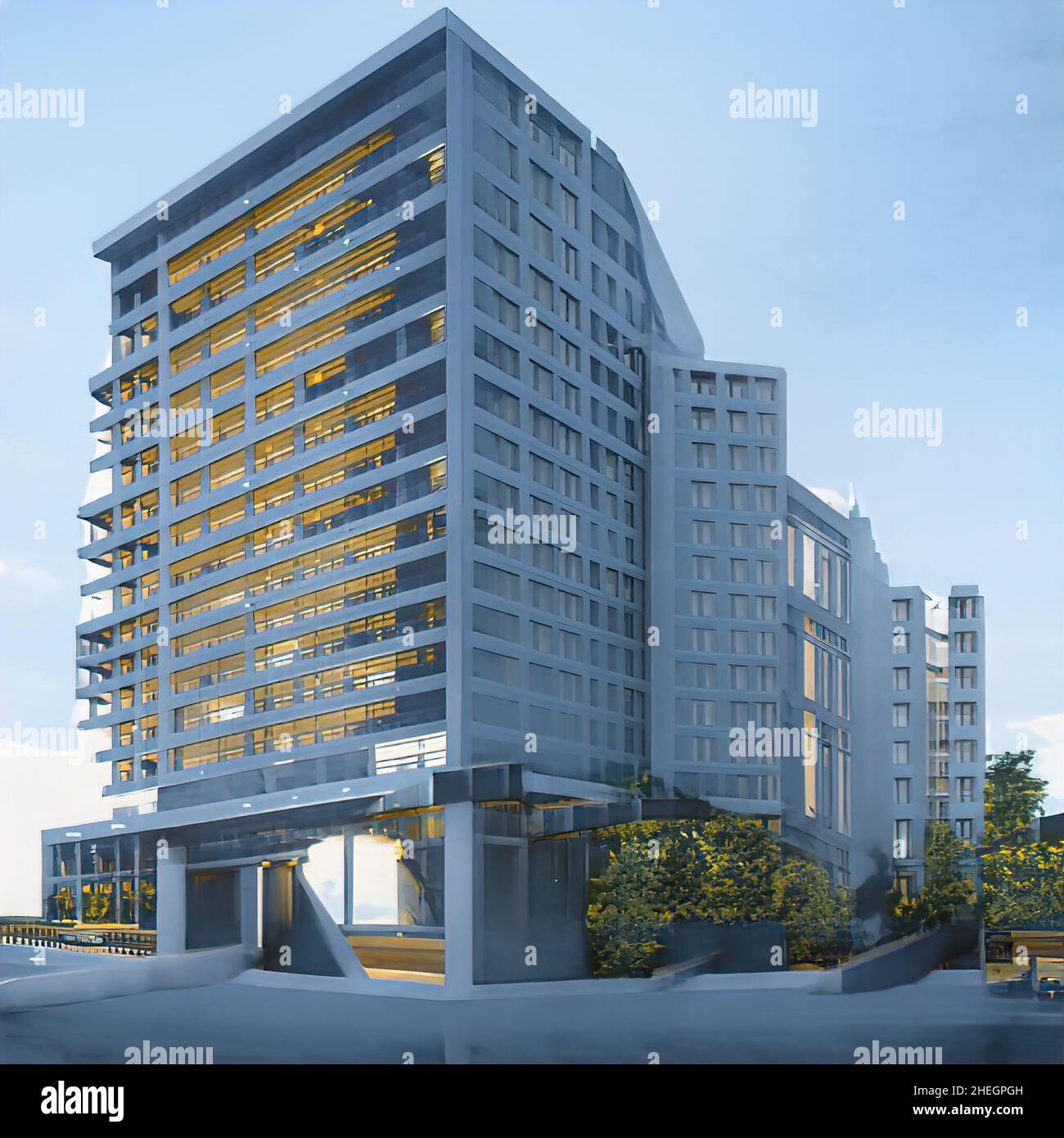 Digital drawing of a building architectural project, construction of a ...