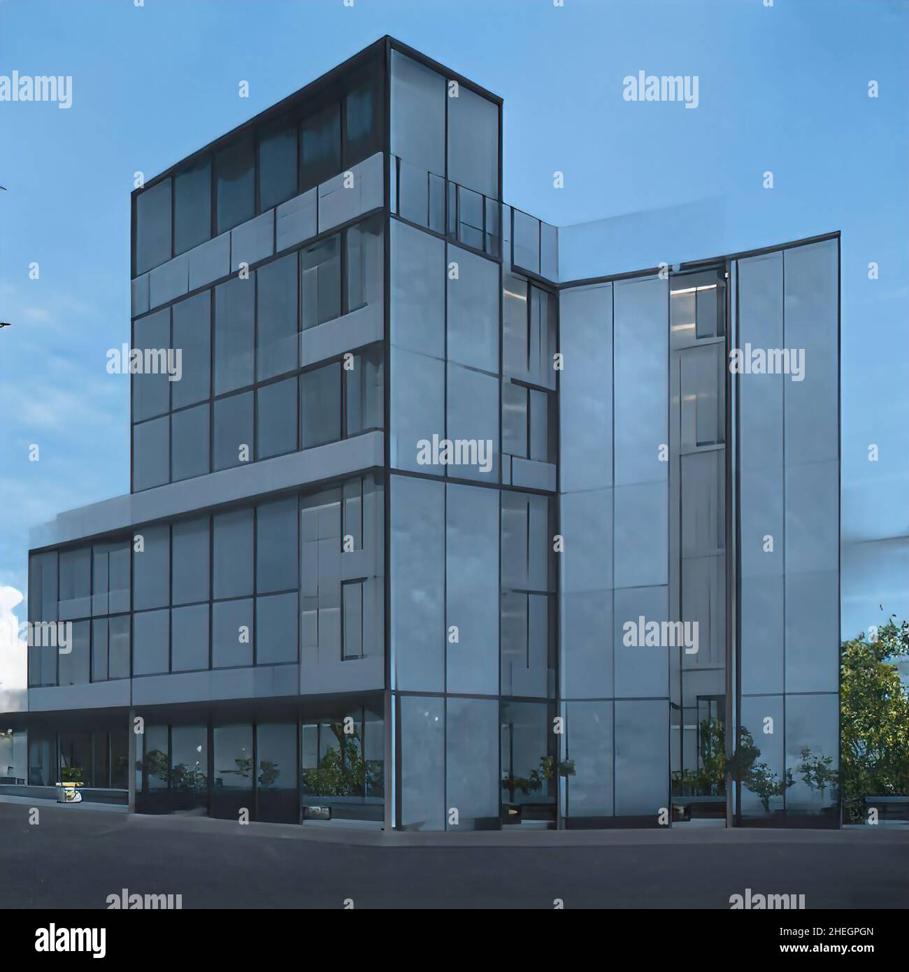 Digital drawing of a building architectural project, construction of a ...
