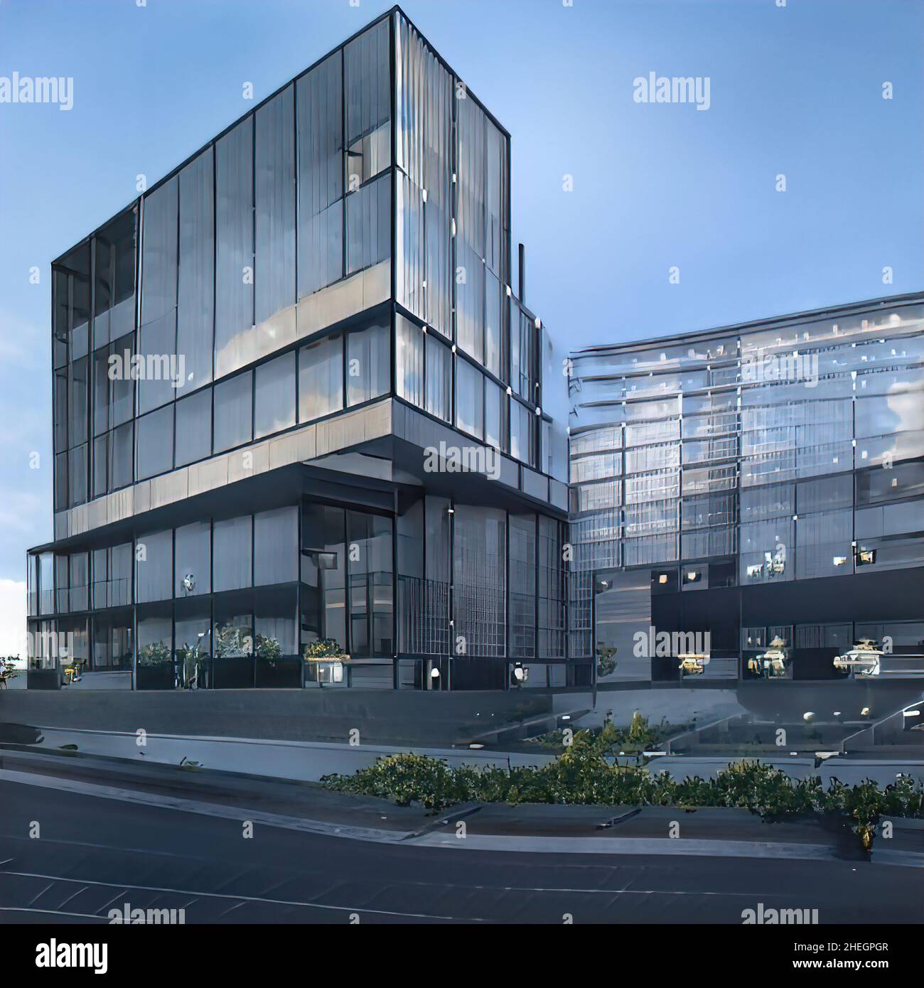 Digital drawing of a building architectural project, construction of a ...