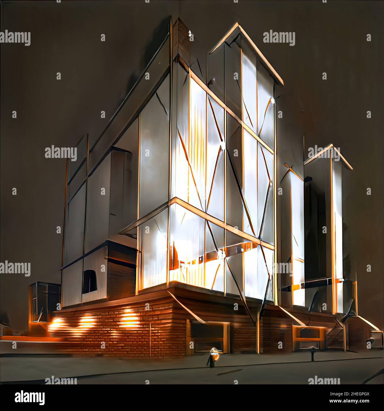 Digital drawing of a building architectural project, construction of a ...