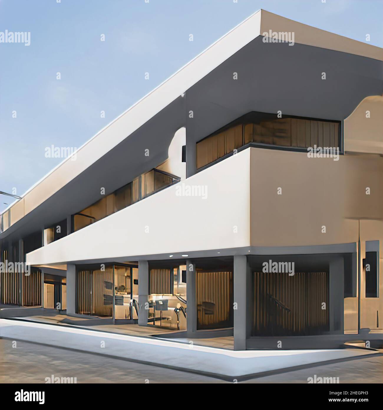 Digital drawing of a building architectural project, construction of a ...