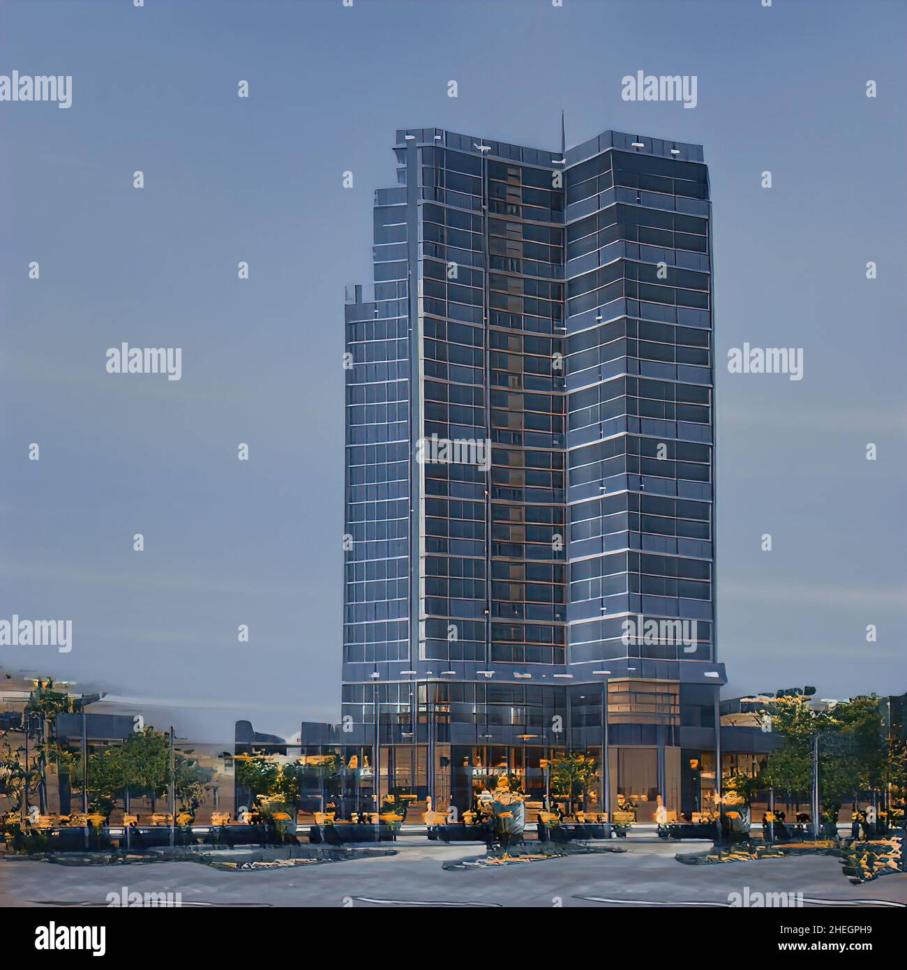 Digital drawing of a building architectural project, construction of a ...