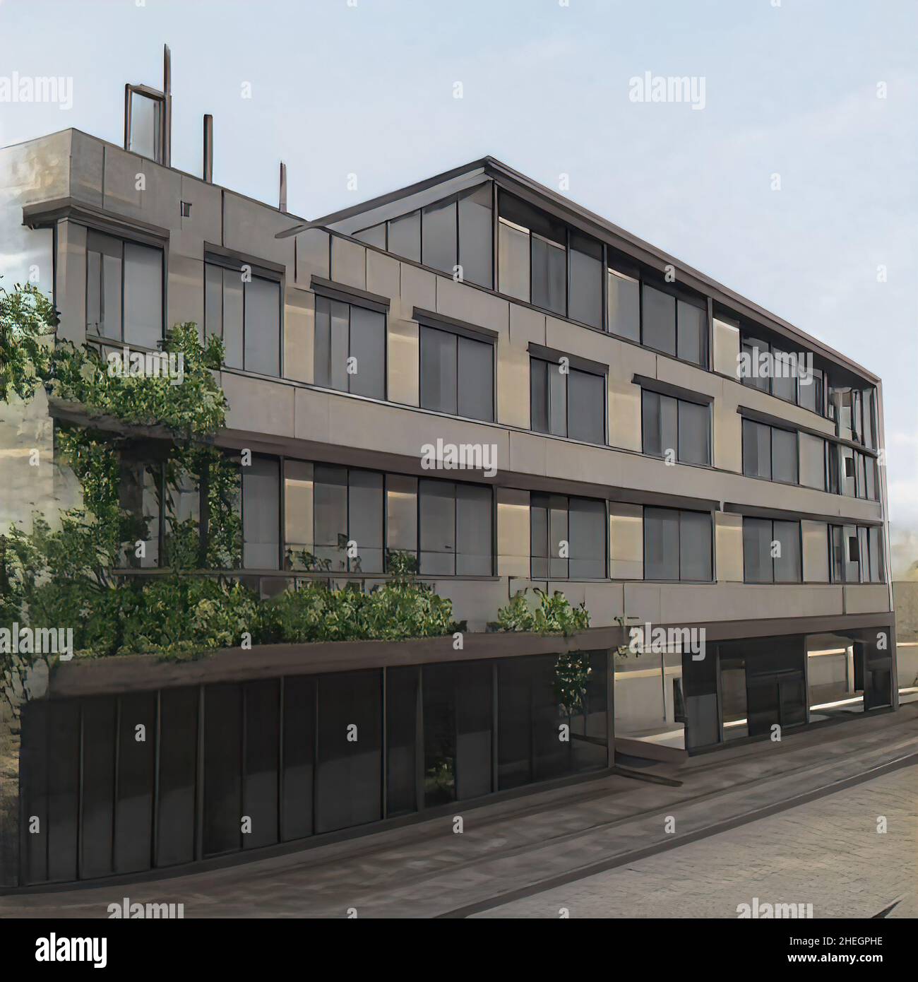 Digital drawing of a building architectural project, construction of a ...