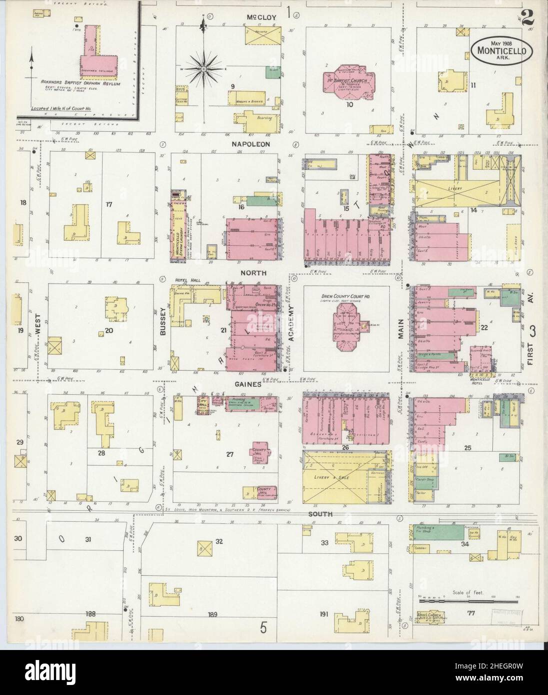 Drew county map hi-res stock photography and images - Alamy