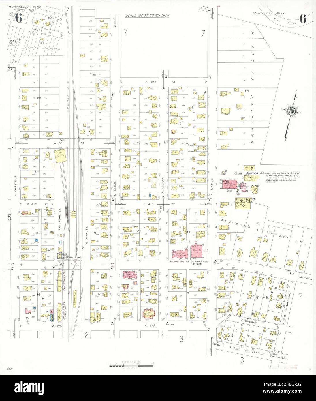 Sanborn Fire Insurance Map from Monticello, Jones County, Iowa Stock ...