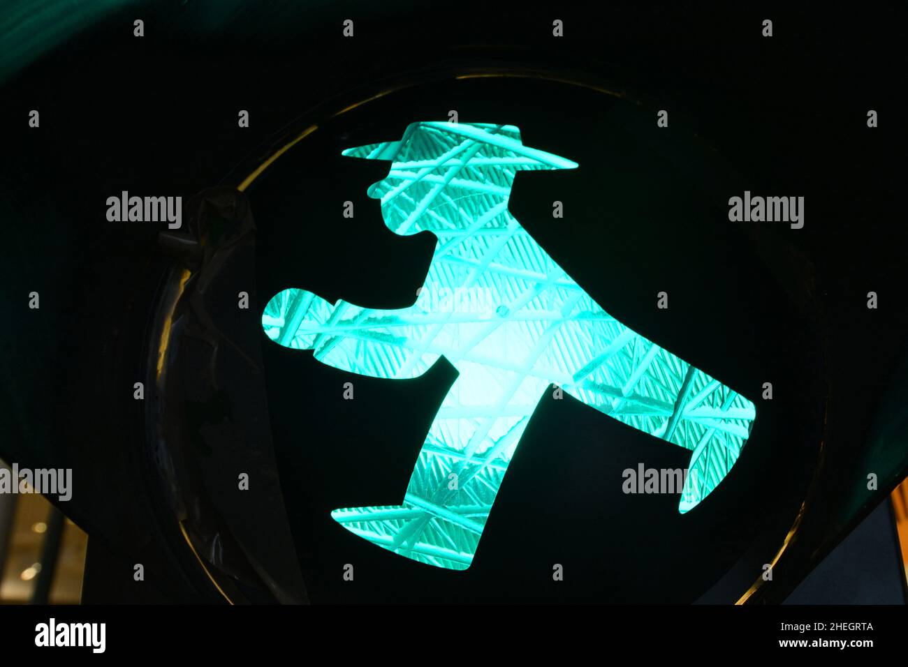 GERMANY. BERLIN. THE AMPELMAN IS THE SYMBOL SHOWN ON PEDESTRIAN SIGNALS ...