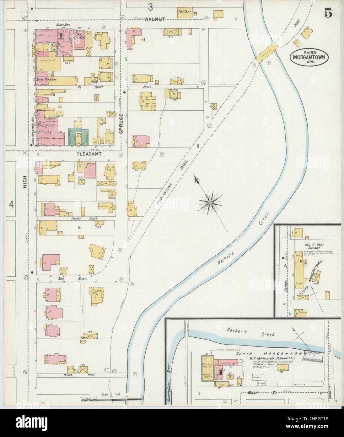 Map of morgantown virginia hi-res stock photography and images - Alamy