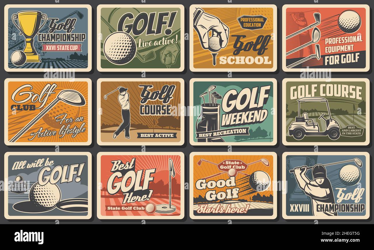 Vintage golf posters hi-res stock photography and images - Alamy