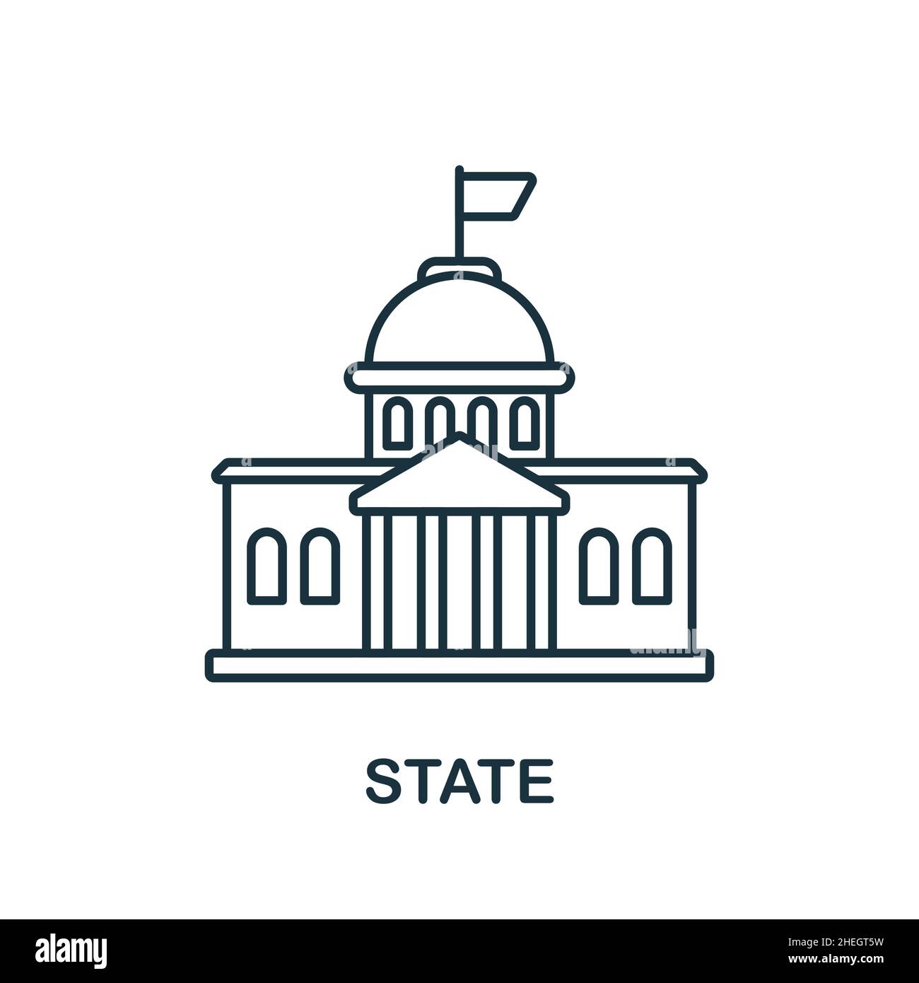 State icon. Line element from crisis collection. Linear State icon sign ...