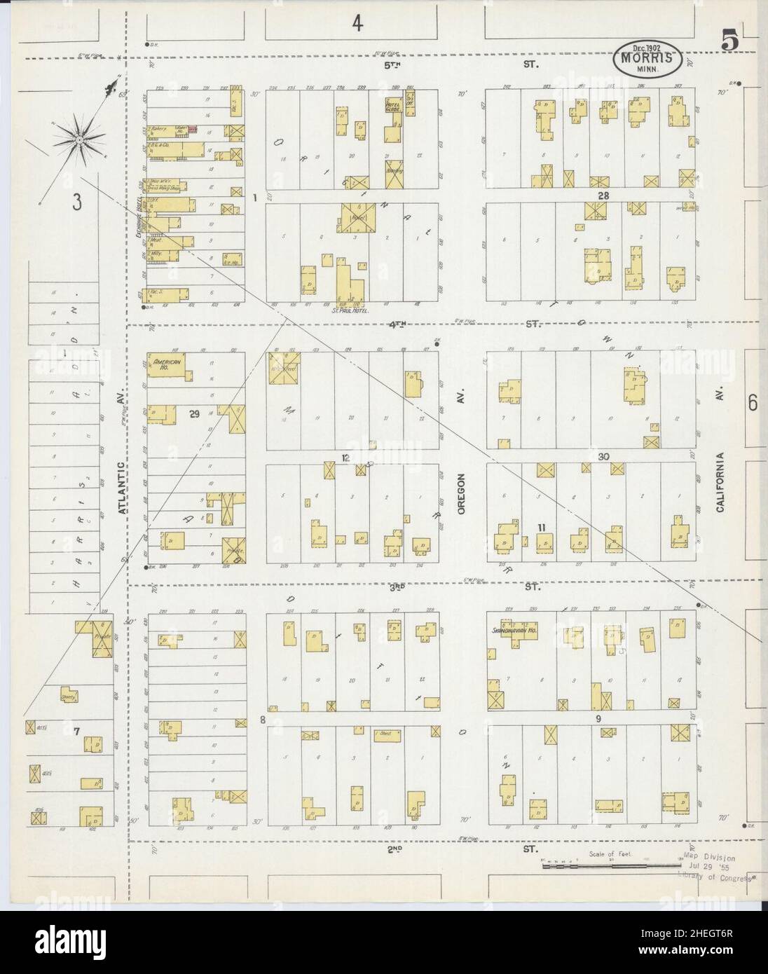 Sanborn Fire Insurance Map from Morris, Stevens County, Minnesota Stock ...