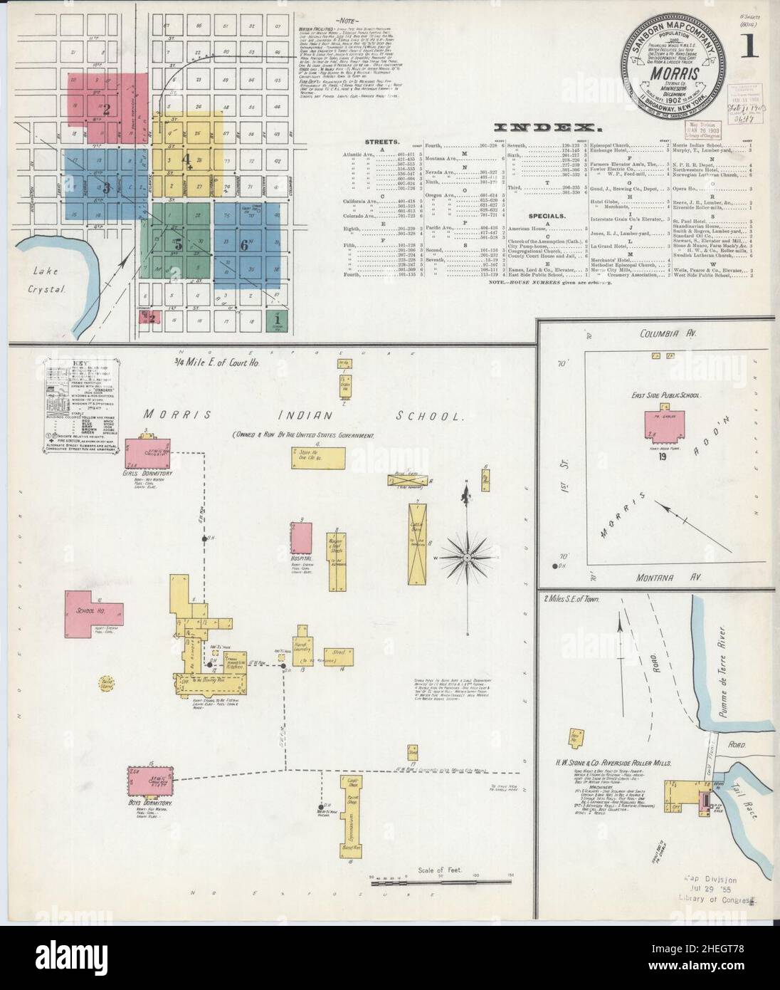Sanborn Fire Insurance Map from Morris, Stevens County, Minnesota Stock ...