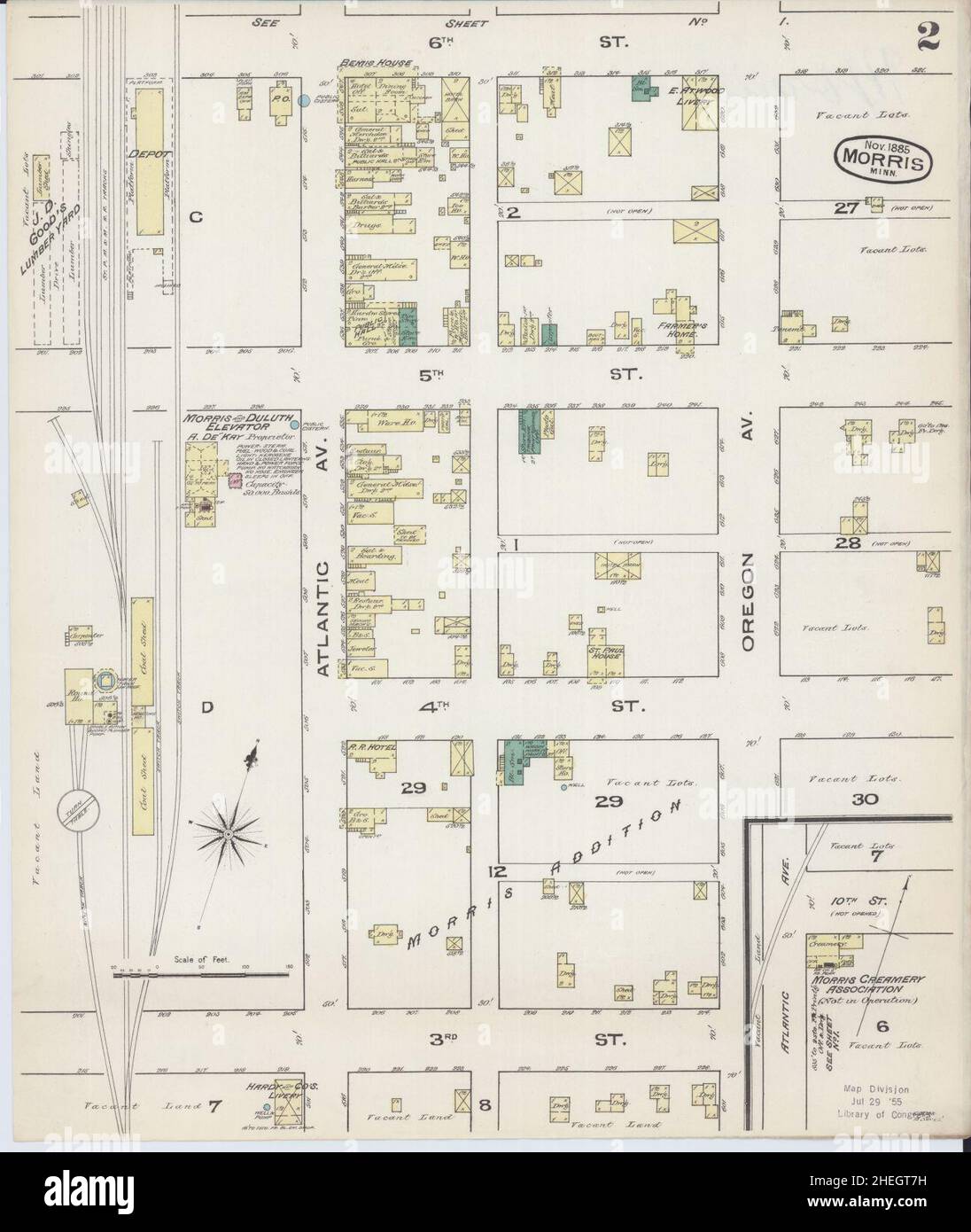 Sanborn Fire Insurance Map from Morris, Stevens County, Minnesota Stock ...