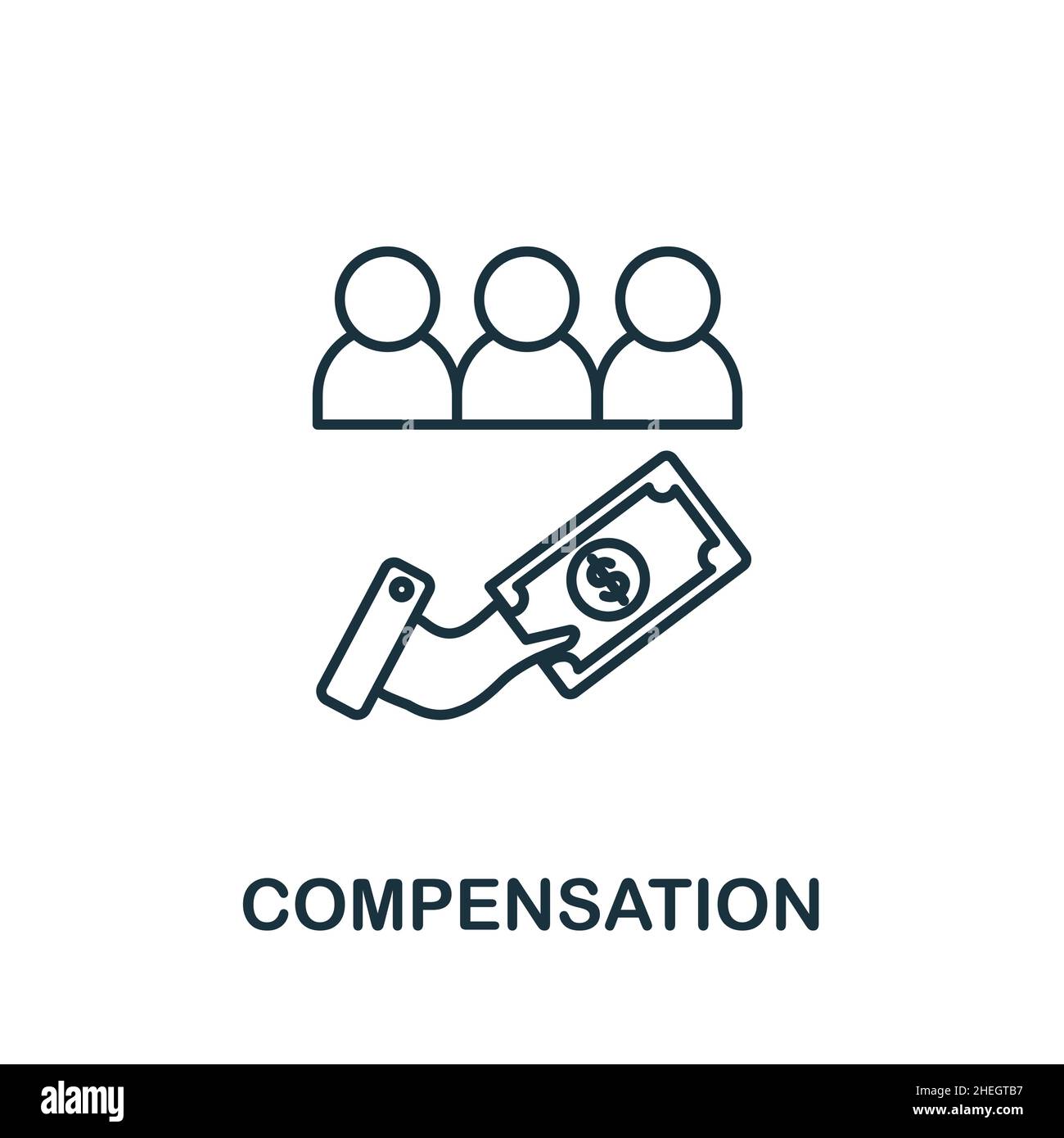 Compensation icon. Line element from crisis collection. Linear ...