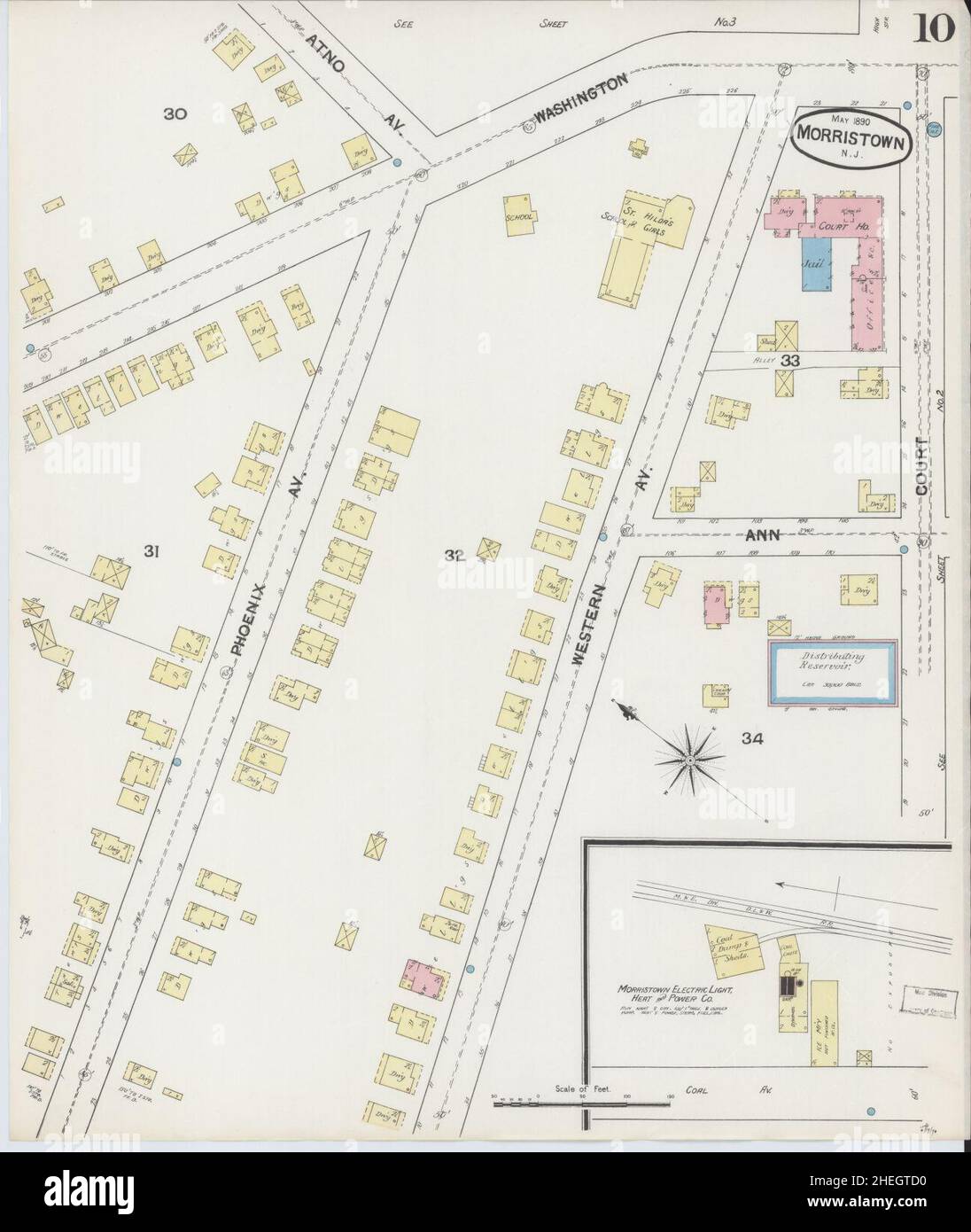 Morristown map new jersey hi-res stock photography and images - Alamy