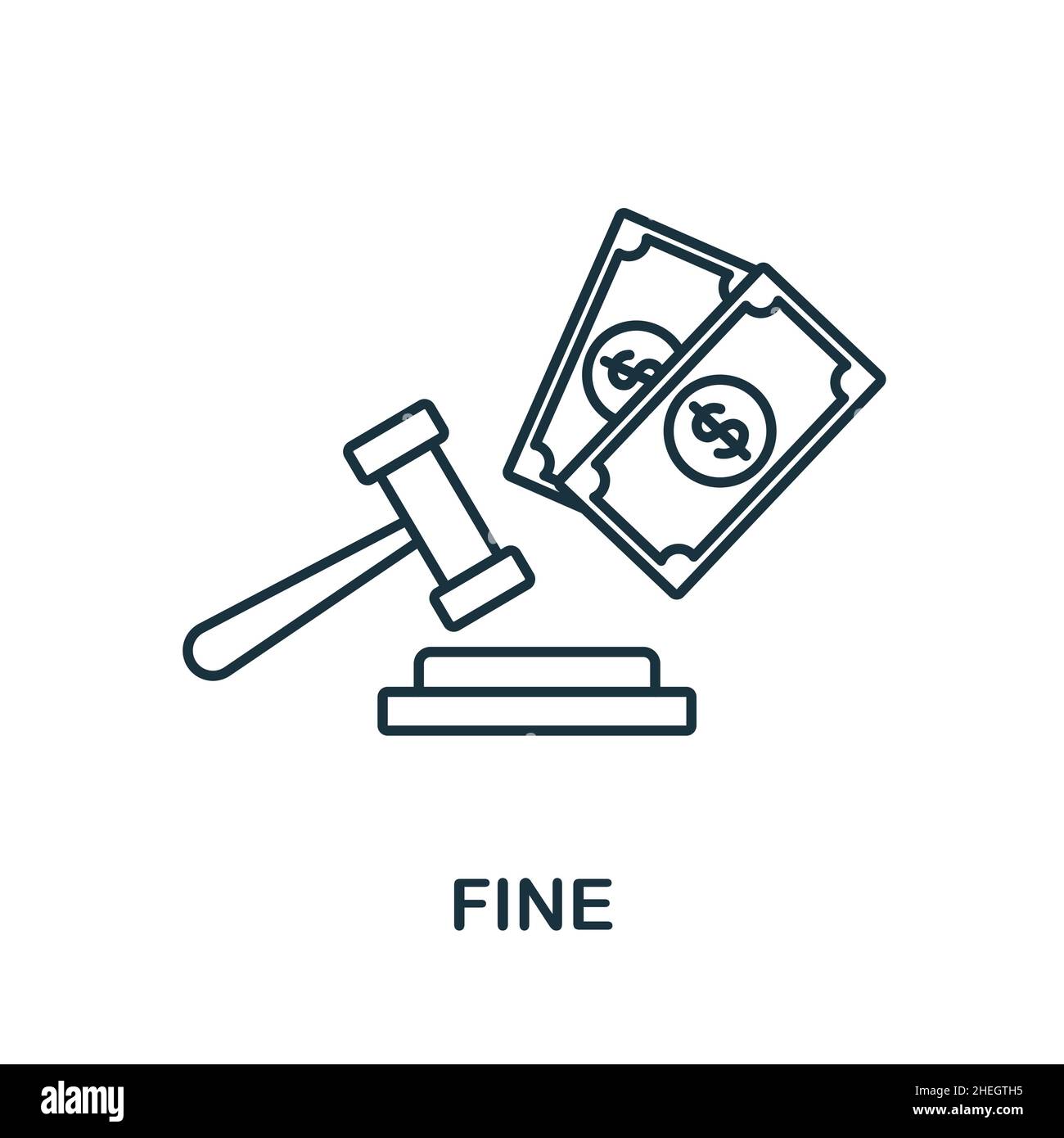 Fine icon. Line element from crisis collection. Linear Fine icon sign ...