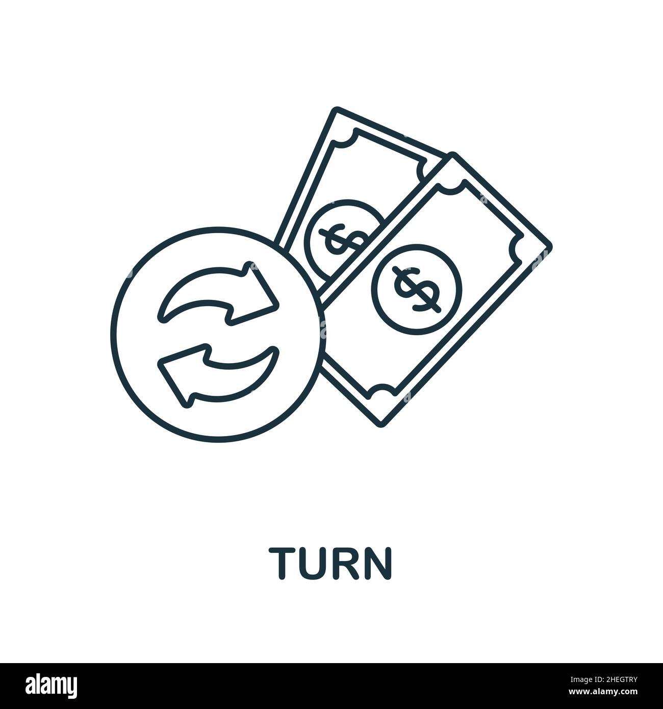 Turn icon. Line element from crisis collection. Linear Turn icon sign ...