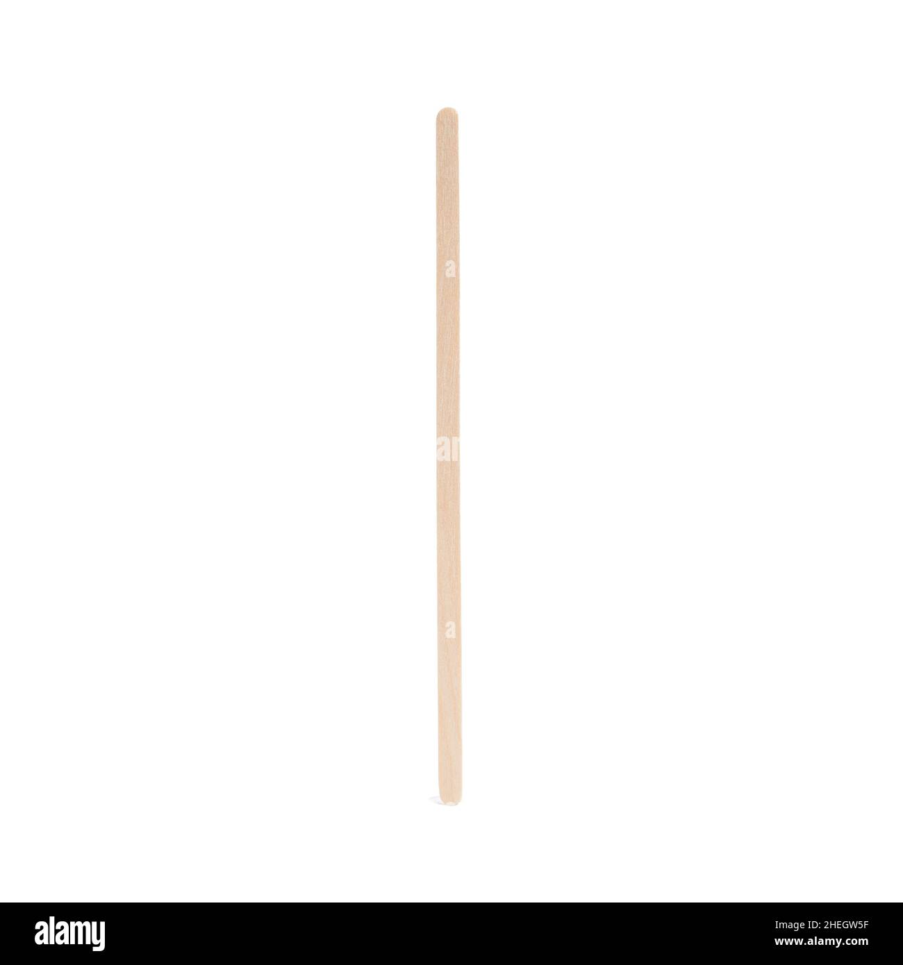 Disposable stick for coffee isolated on white background. Wooden ...