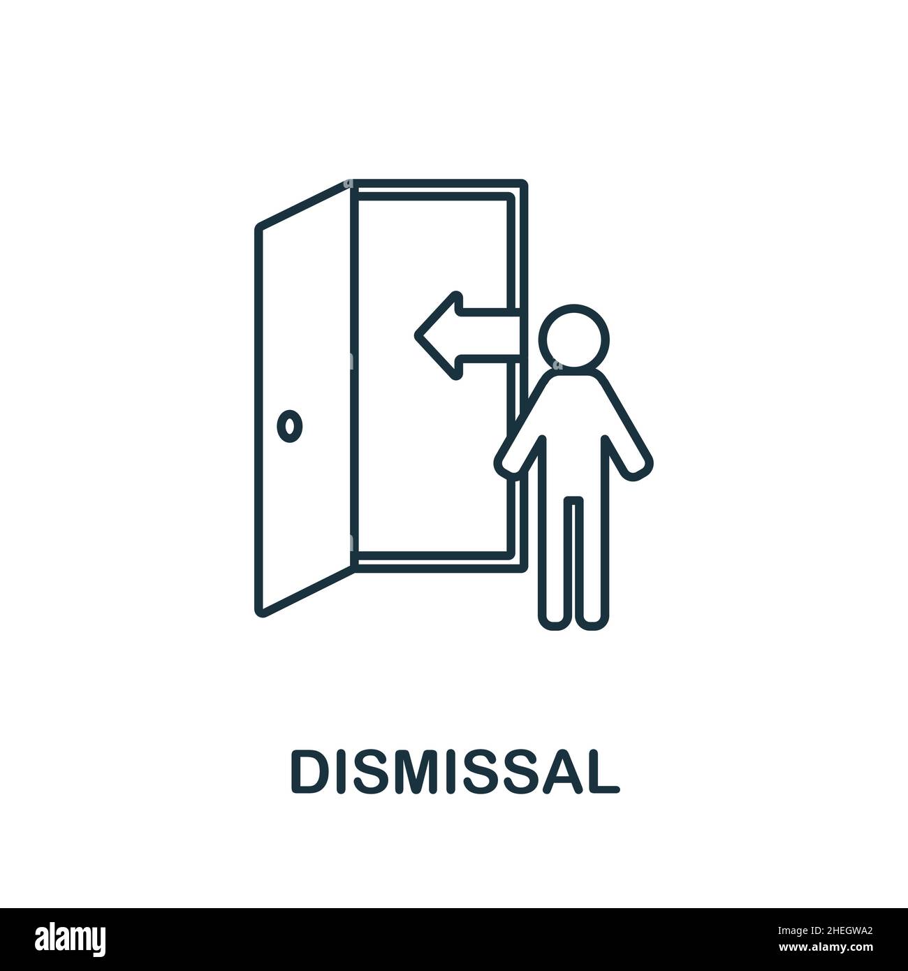 Dismissal icon. Line element from crisis collection. Linear Dismissal ...