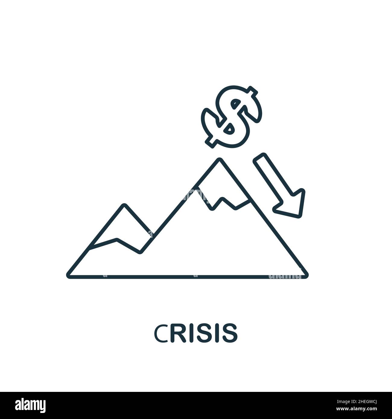 crisis icon. Line element from crisis collection. Linear crisis icon ...