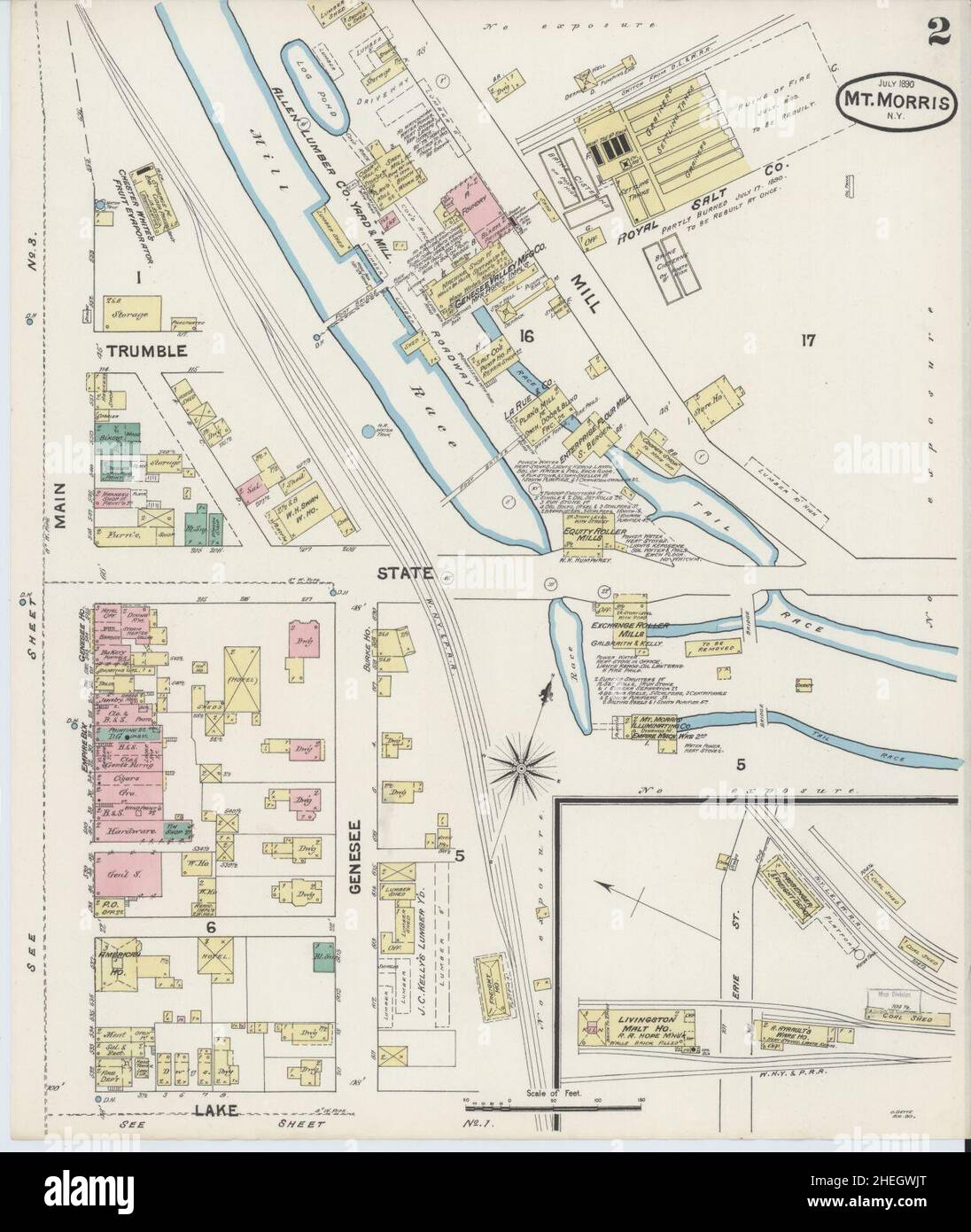 Map of mount morris new york hi-res stock photography and images - Alamy