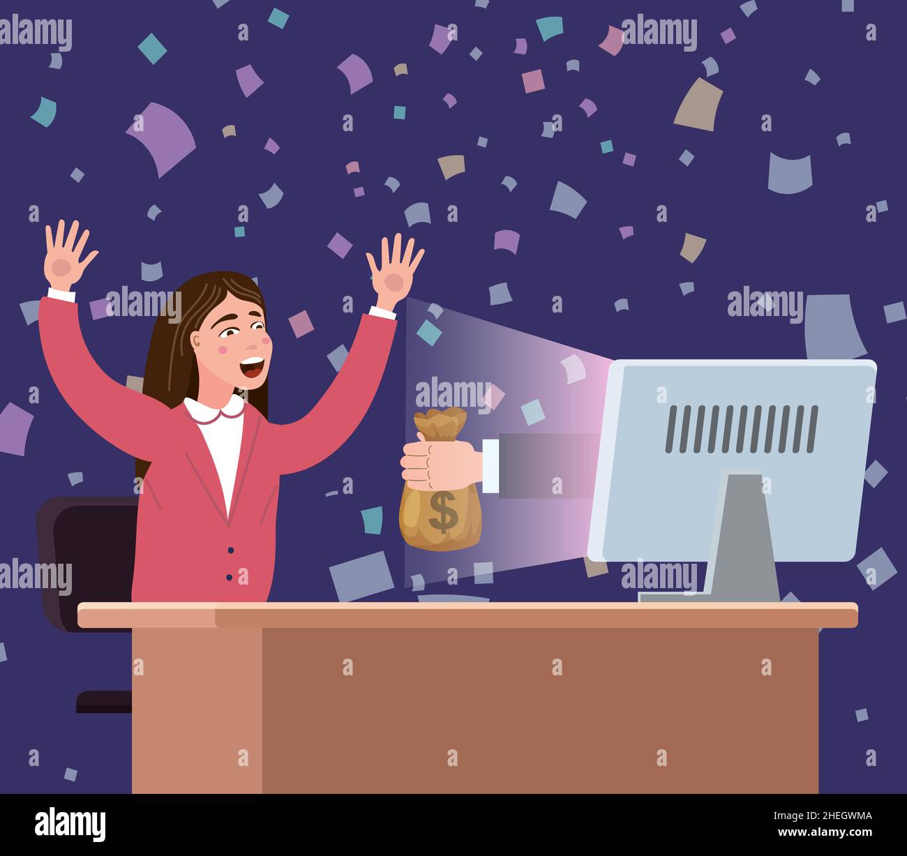 Money rich lottery win cash Stock Vector Images - Alamy