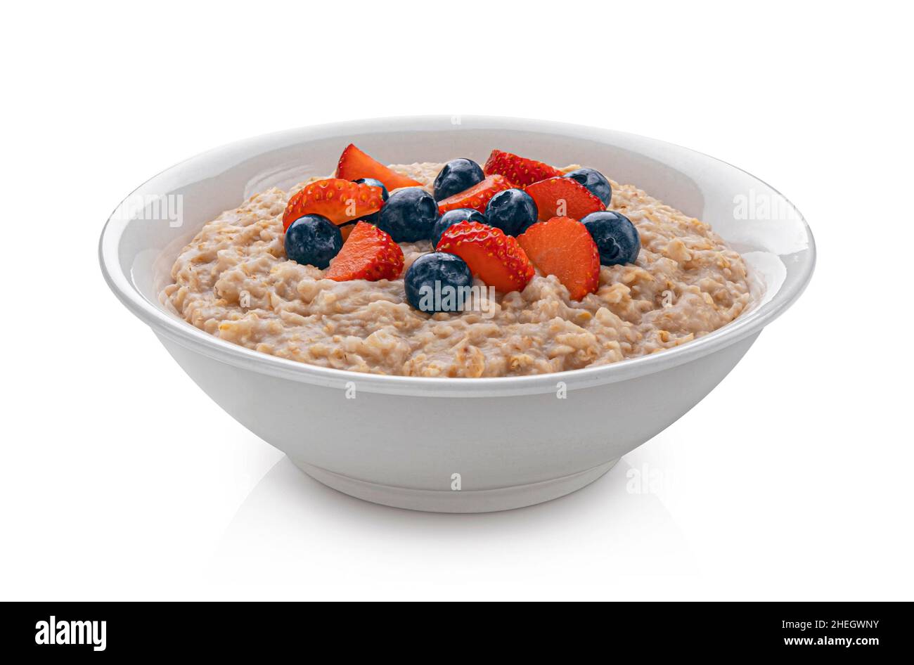 Bowl of oatmeal isolated on white background Stock Photo - Alamy
