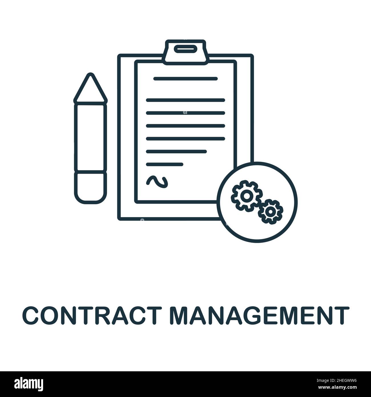 Contract Management icon. Line element from customer relationship ...