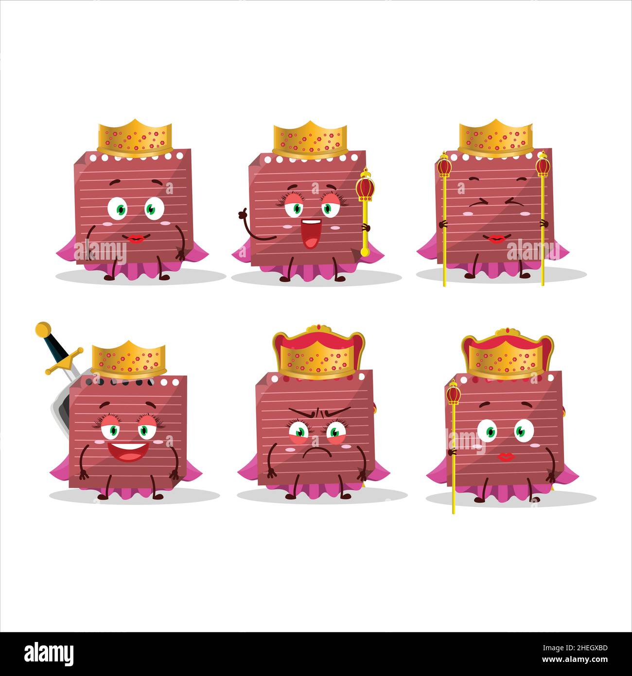 Queen and her magic clothes cartoon of red sticky note wearing tiara ...