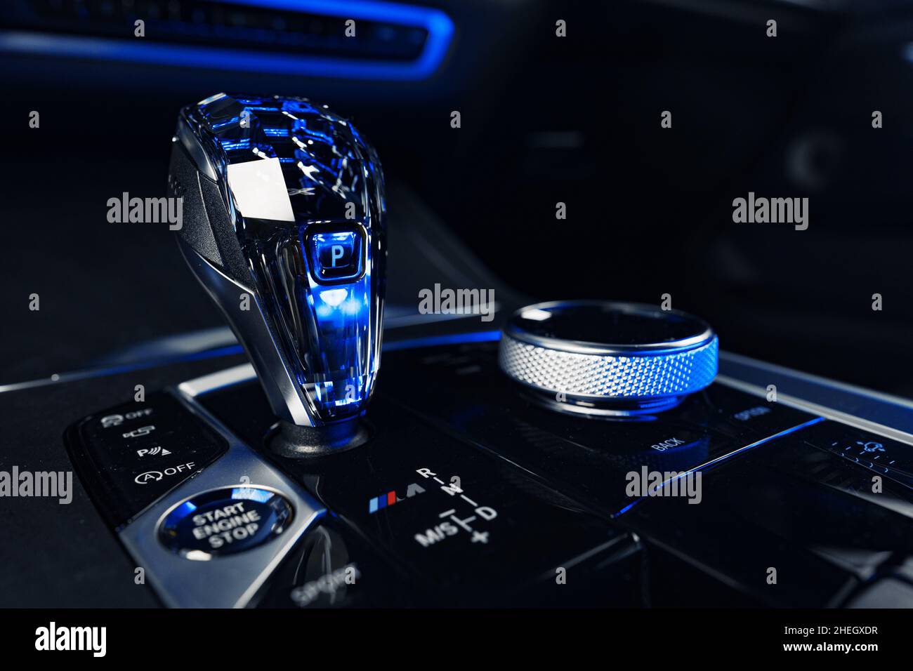 KRASNODAR, RUSSIA - NOVEMBER 19, 2020: Bmw automatic gear lever ...