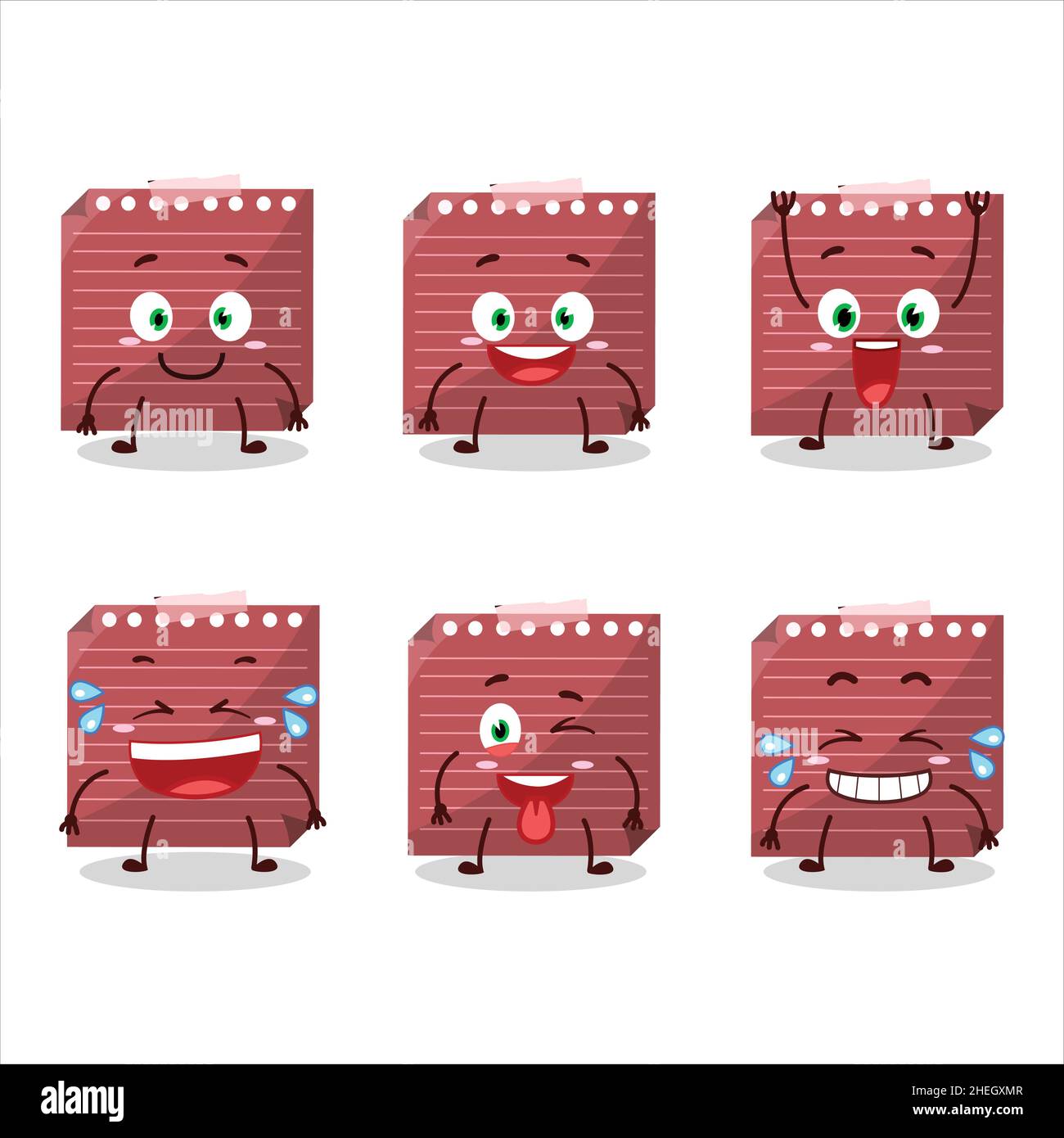 Cartoon character of red sticky note with smile expression. Vector ...