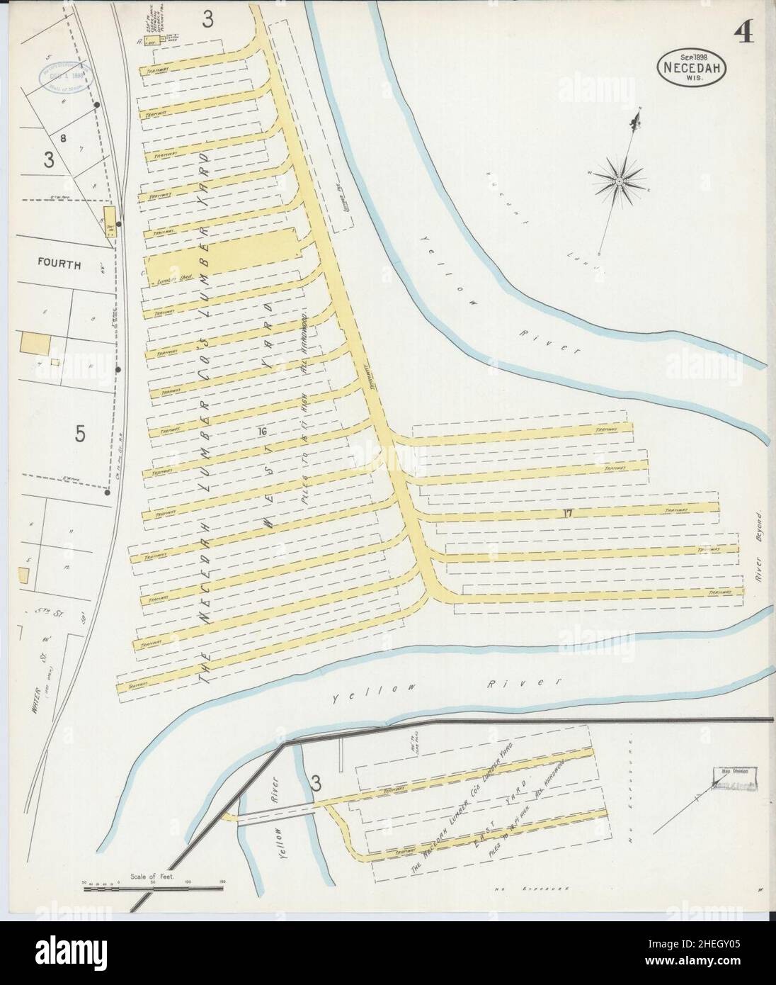 Sanborn Fire Insurance Map from Necedah, Juneau County, Wisconsin Stock ...