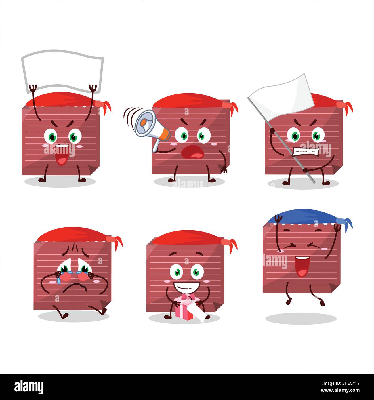 Mascot design style of red sticky note character as an attractive ...