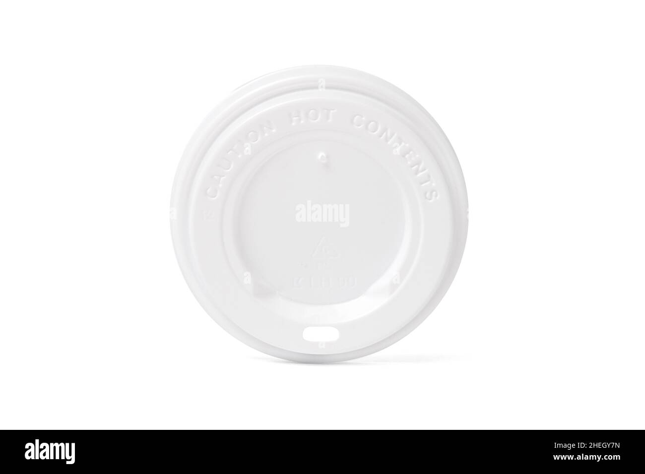 Plastic disposable top coffee cap lid isolated on white. Blank white ...
