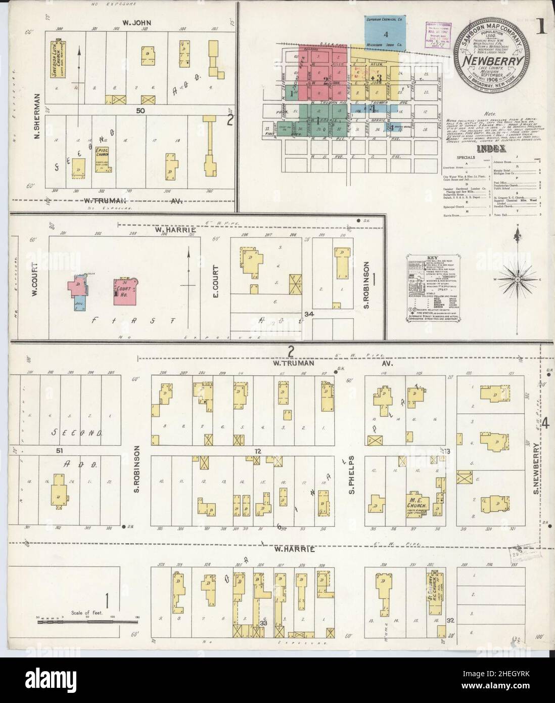 Newberry michigan map hi-res stock photography and images - Alamy
