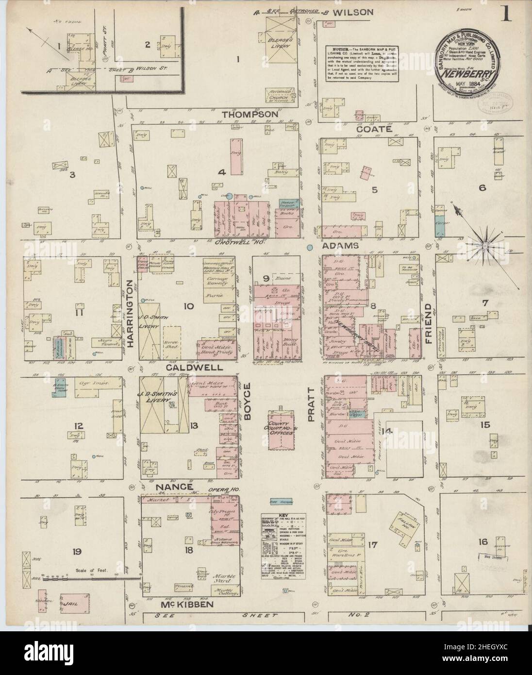 Newberry county map hi-res stock photography and images - Alamy