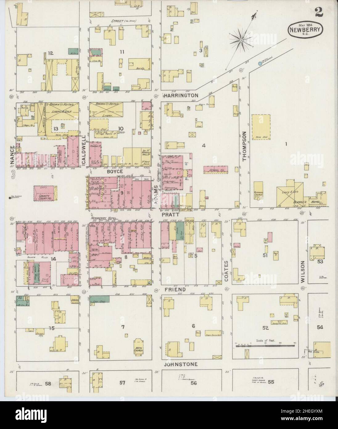 Newberry county map hi-res stock photography and images - Alamy