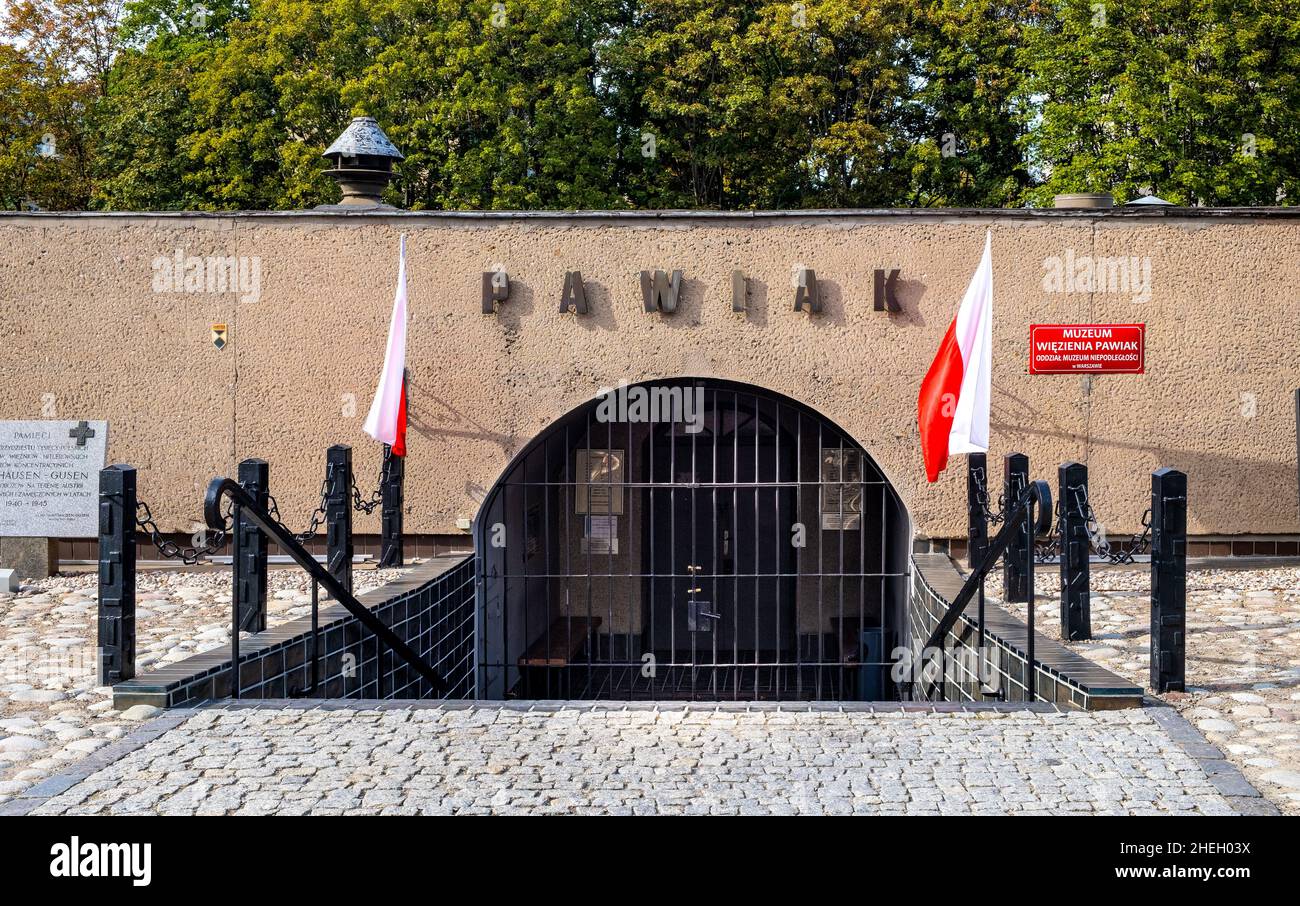 Warsaw, Poland - September 19, 2020: Pawiak Prison Museum and memorial by Romuald Gutt and ...