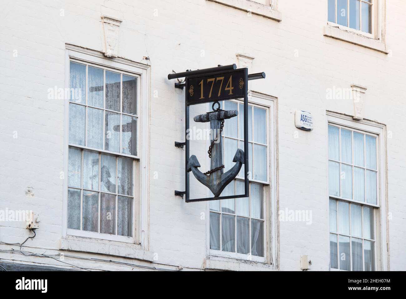 The Anchor 1774 pub sign. Tewkesbury, Cotswolds, Gloucestershire ...