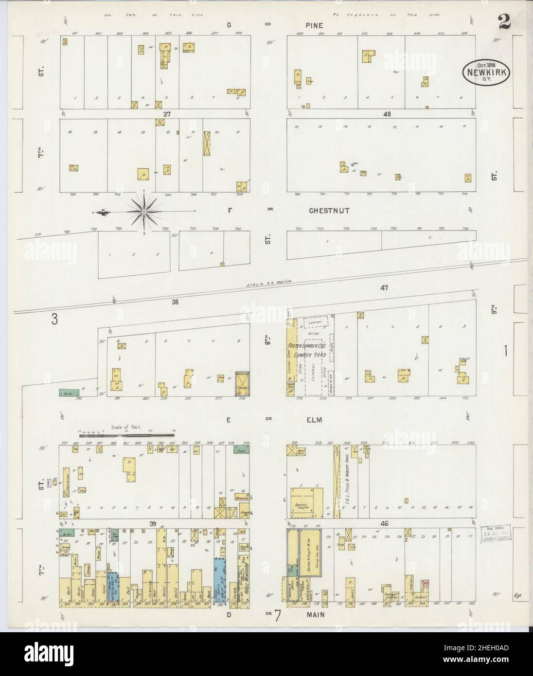 Sanborn Fire Insurance Map from Newkirk, Kay County, Oklahoma Stock ...