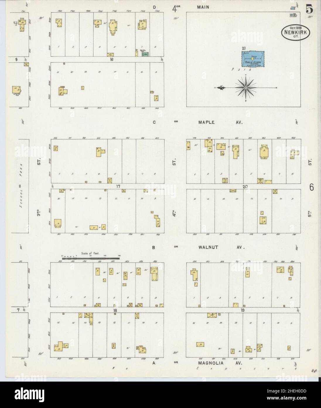 Sanborn Fire Insurance Map from Newkirk, Kay County, Oklahoma Stock ...