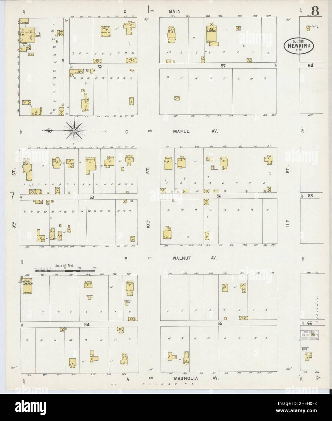 Sanborn Fire Insurance Map from Newkirk, Kay County, Oklahoma Stock ...
