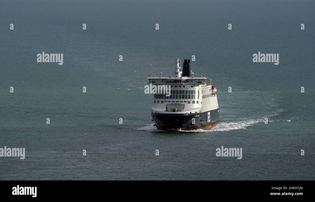 The DFDS ferry Dover Seaways arrives at the Port of Dover in Kent ...