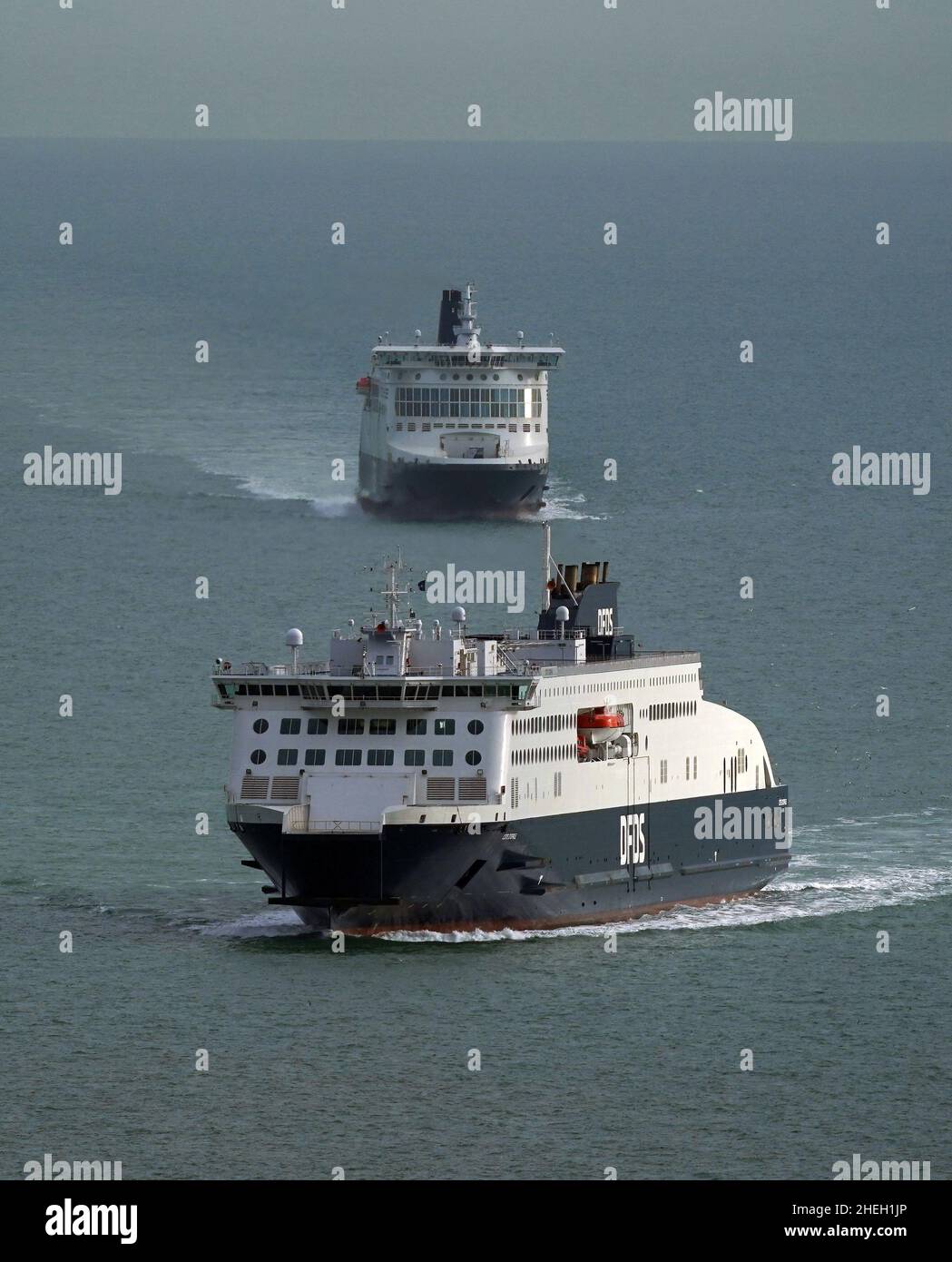 DFDS ferries Dover Seaways (top) and the Cote d'Opale arrive at the ...